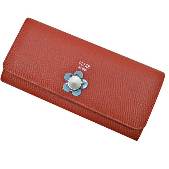 Fendi | Bags | Fendi Long Wallet Red Silver Light Blue White Leather ...